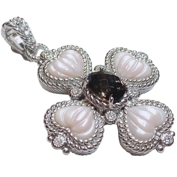 Judith Ripka | Jewelry | Judithripka Cross Cz Smokey Topaz Sterling ...